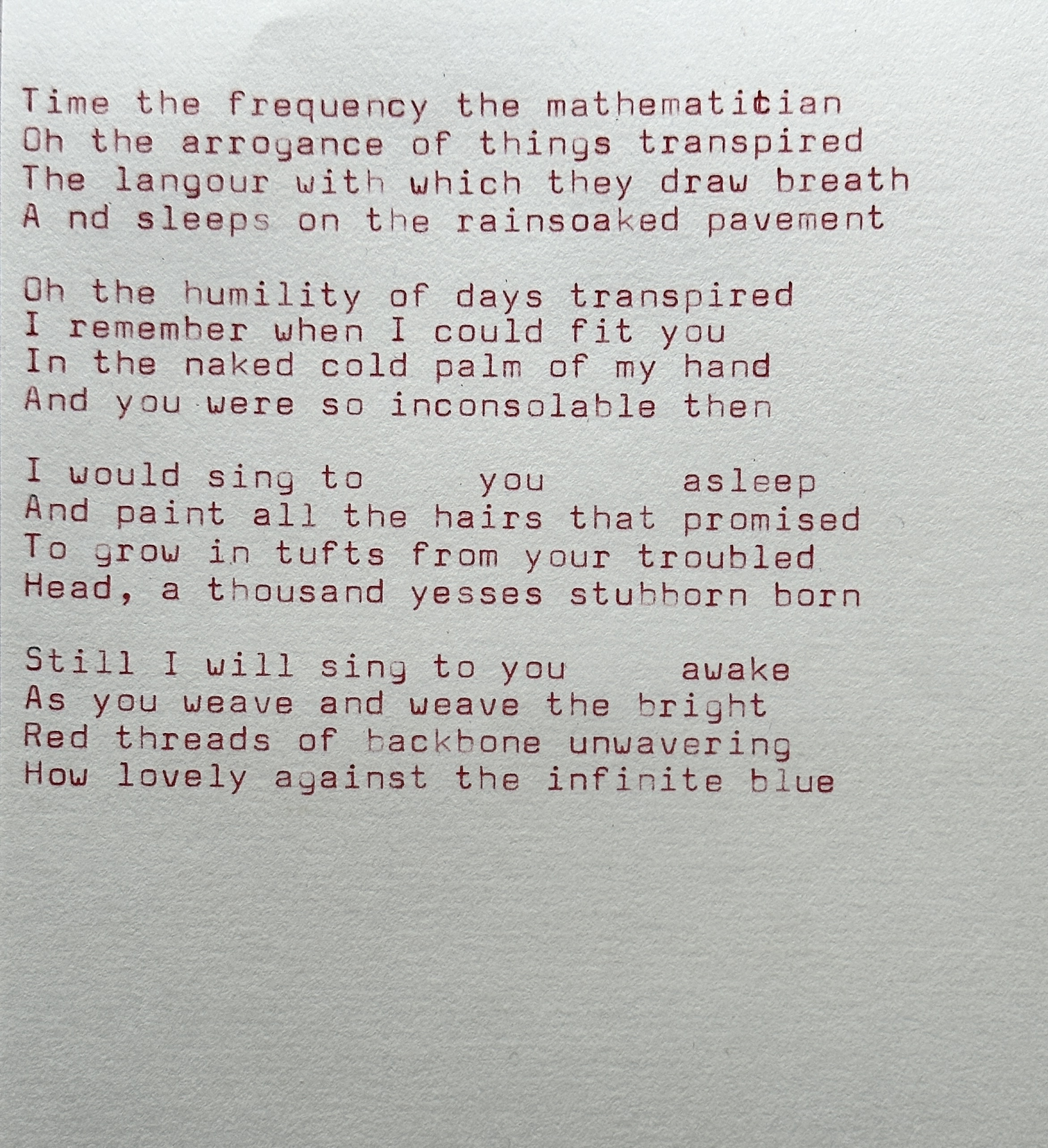 typewriter poem no. 2 – COLLECT ON DELIVERY